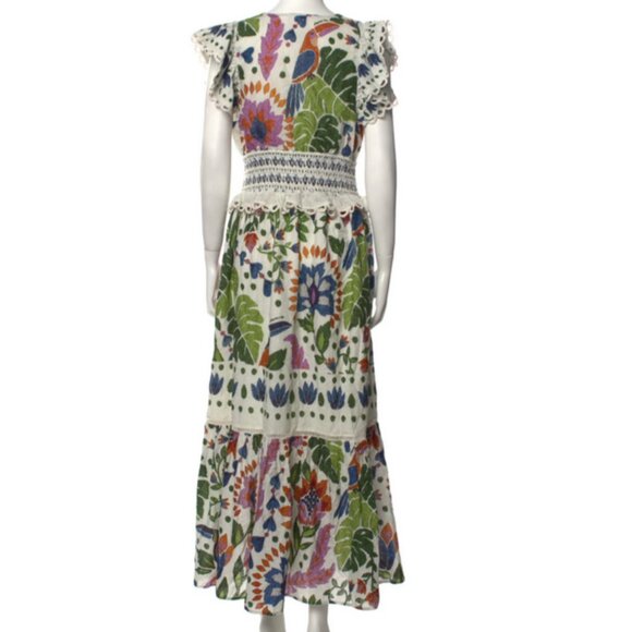 FARM Rio | Dresses | Farm Rio Summer Garden Floral Ruffle Maxi Dress ...